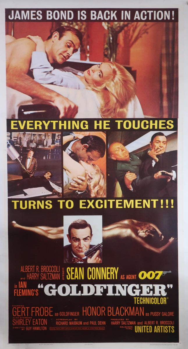 Goldfinger (1964) USA Three Sheet original movie poster. – Bayliss Rare Books
