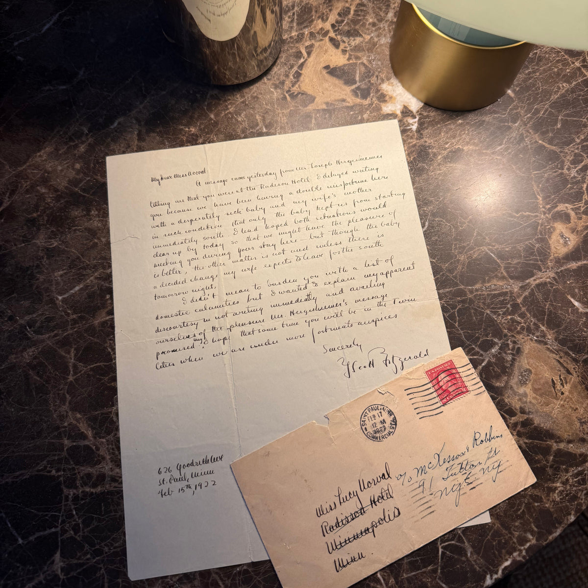 Signed F. Scott Fitzgerald Letter | 1922, handwritten intimate letter ...